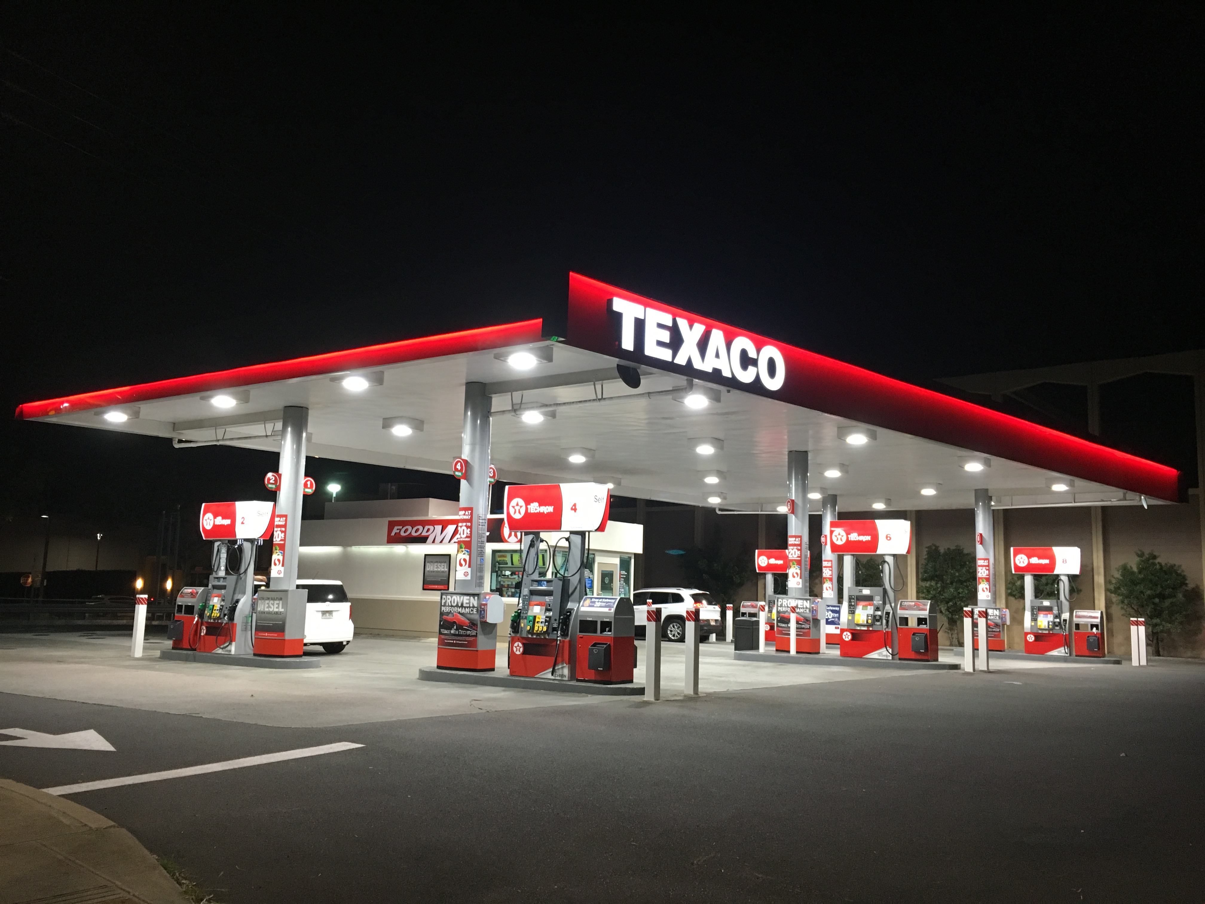 Texaco Station At Night
